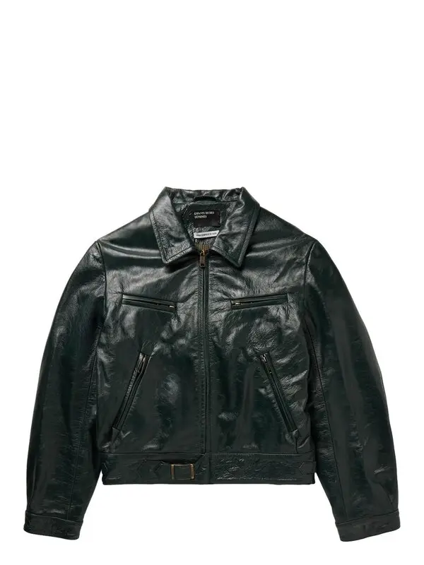 Enfants Riches Déprimés Scorpio Rising Cropped Leather Jacket - Green