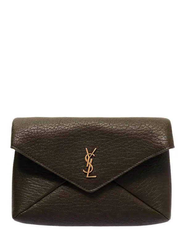 Saint Laurent Cassandre Textured-leather Shoulder Bag - Green