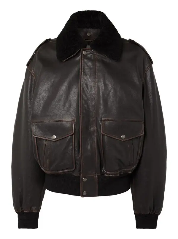 Saint Laurent Oversized Shearling Jacket - Black