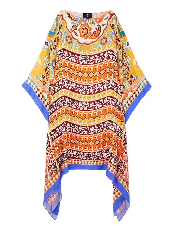Etro Asymmetric Printed Kaftan - Orange