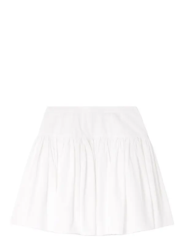 Dolce & Gabbana Pleated Cotton-poplin Mini Skirt - White