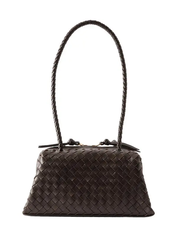 Bottega Veneta Tokyo Intrecciato Leather Shoulder Bag - Brown