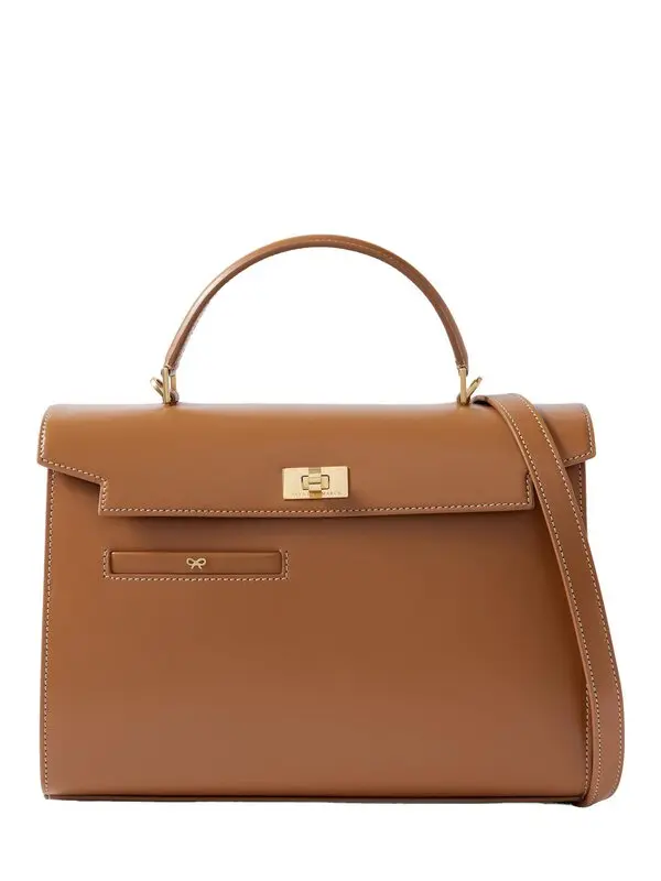 ANYA HINDMARCH Mortimer Leather Shoulder Bag - Brown