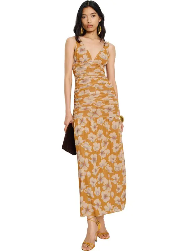 REFORMATION Aura Knit Maxi Dress - Orange