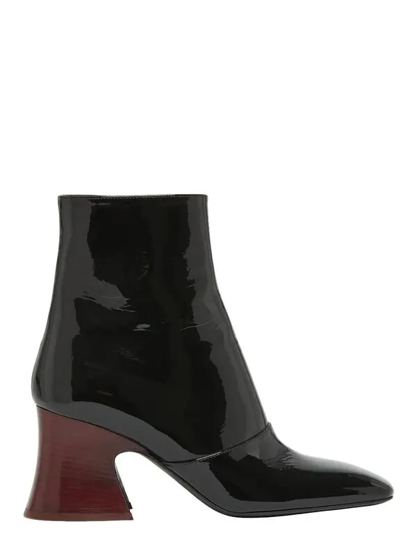 Chloé Janis Patent Leather Booties - Black