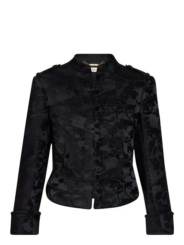 Chloé Jacquard Velvet Single-breasted Jacket - Black