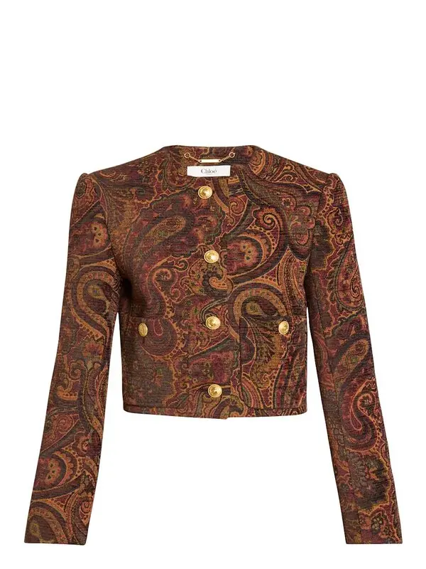 Chloé Paisley Velvet Jacket - Multicolor Red 1