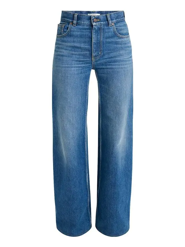 Chloé Rigid Denim Wide-leg Pants - Blue