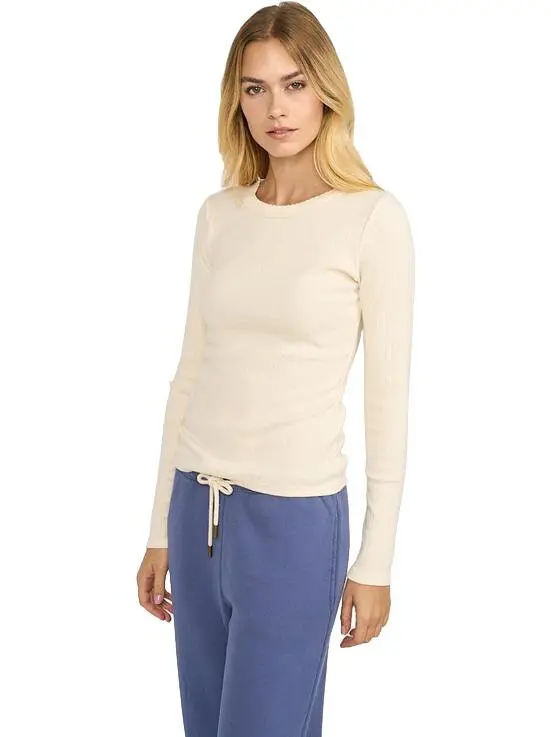 MAREA Pointelle Long Sleeve Crewneck - Ivory