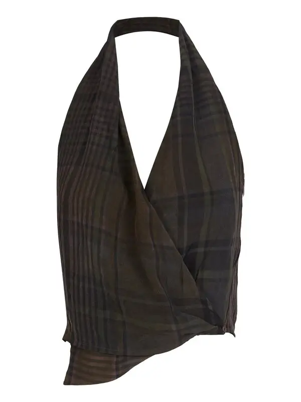 CORTANA Agate Halter Top - Plaid