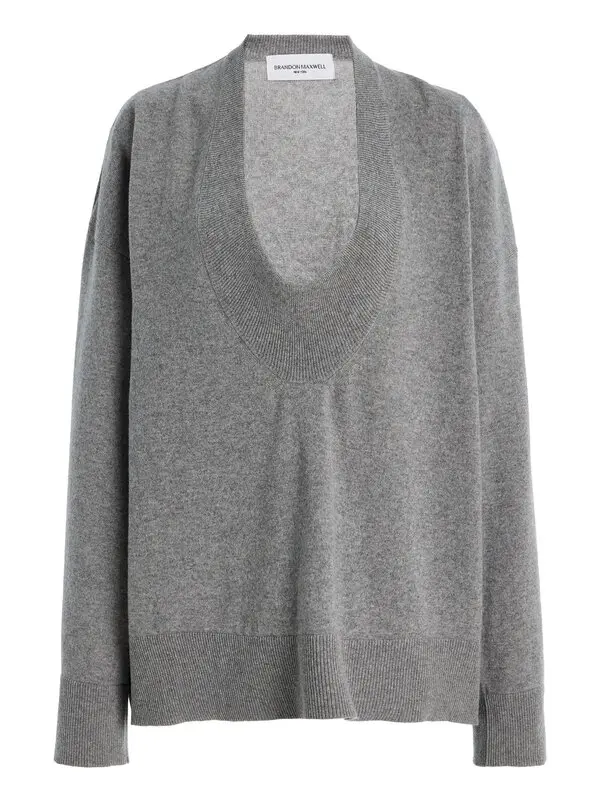 Brandon Maxwell The Rivers Cashmere Sweater - Grey