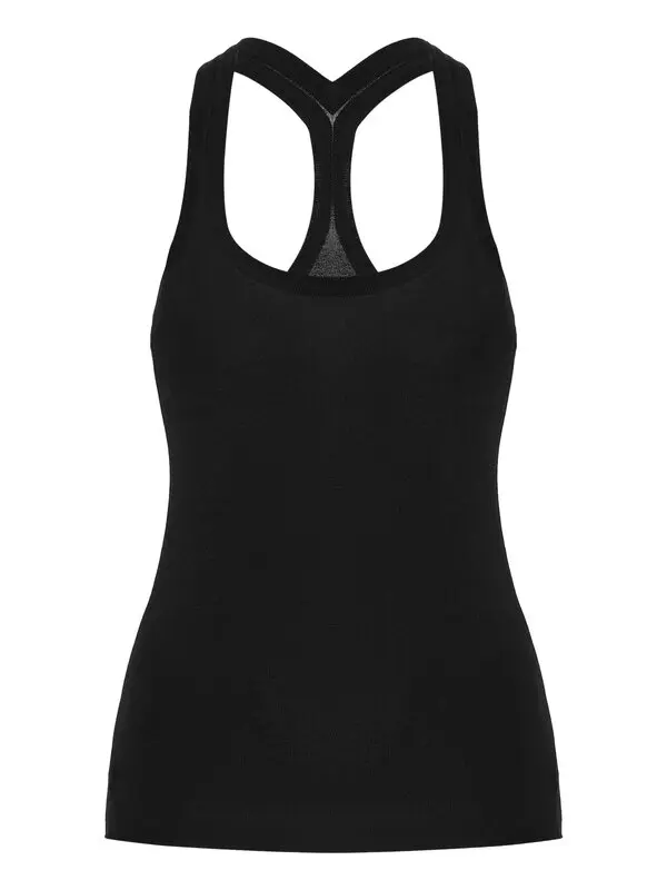 Brandon Maxwell The Raven Racerback Knit Tank Top - Black
