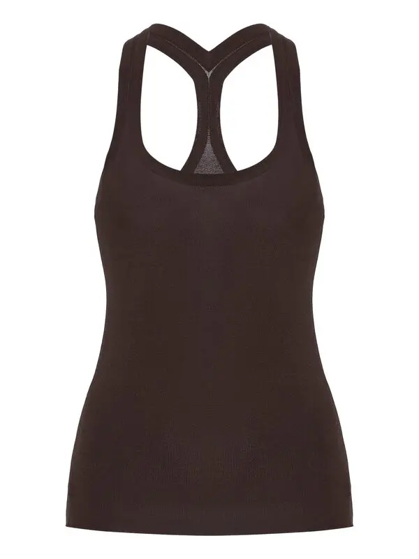 Brandon Maxwell The Raven Racerback Knit Tank Top - Brown