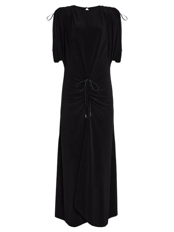 Brandon Maxwell The Sienna Gathered Maxi Dress - Black