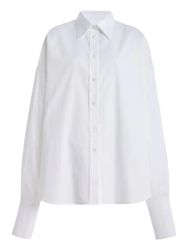 Brandon Maxwell The Harvey Relaxed Satin-poplin Boyfriend Shirt - White