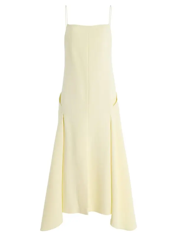 Brandon Maxwell The Darby Crepe Midi Dress - Yellow