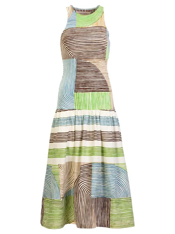 Silvia Tcherassi Jamelia Cotton Blend Midi Dress - Multi