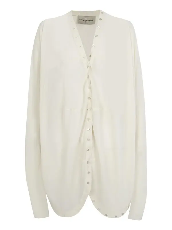 CORTANA Piano Silk Button-down Shirt - Ivory