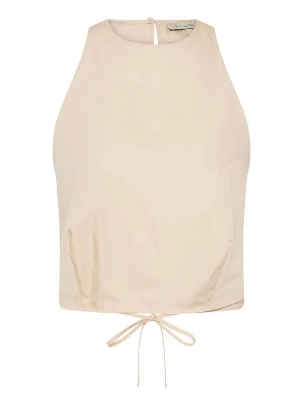 ST. AGNI Cocoon Paper-taffeta Top - Light Pink