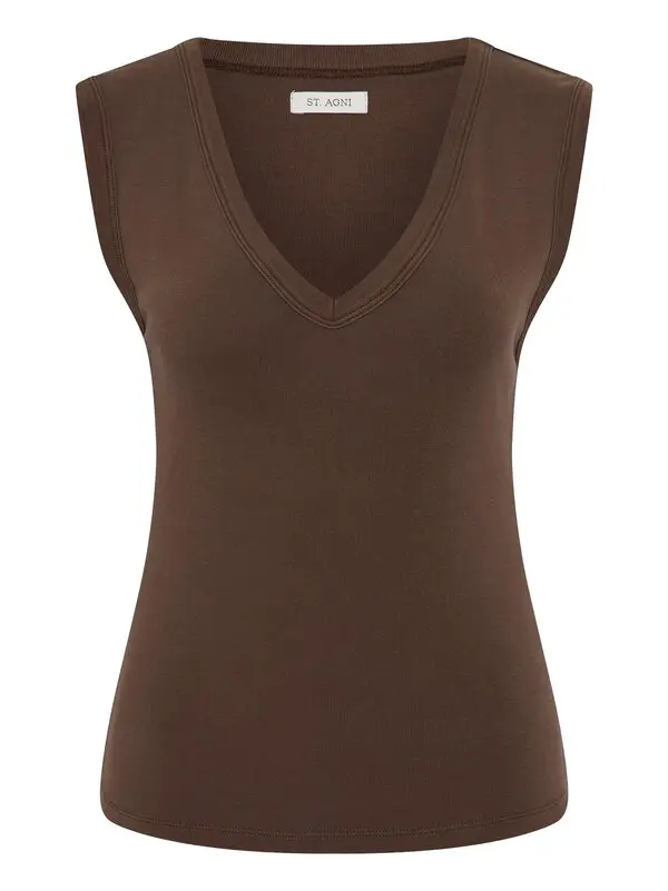 ST. AGNI Organic Cotton Tank Top - Brown