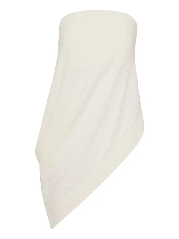 ST. AGNI Draped Silk-blend Top - Off-white