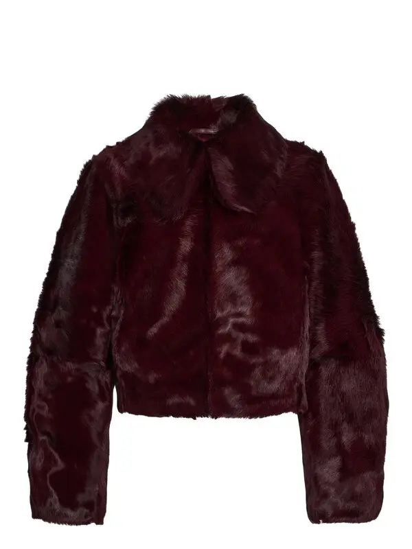 BY MALENE BIRGER Rowani Pony Hair Jacket - Burgundy