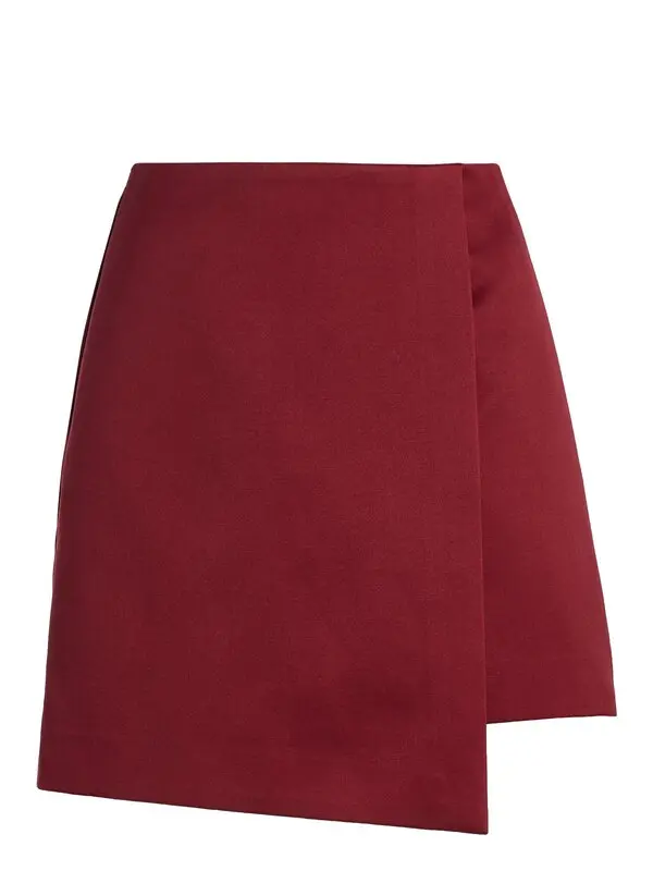 BY MALENE BIRGER Raye Satin Mini Wrap Skirt - Burgundy