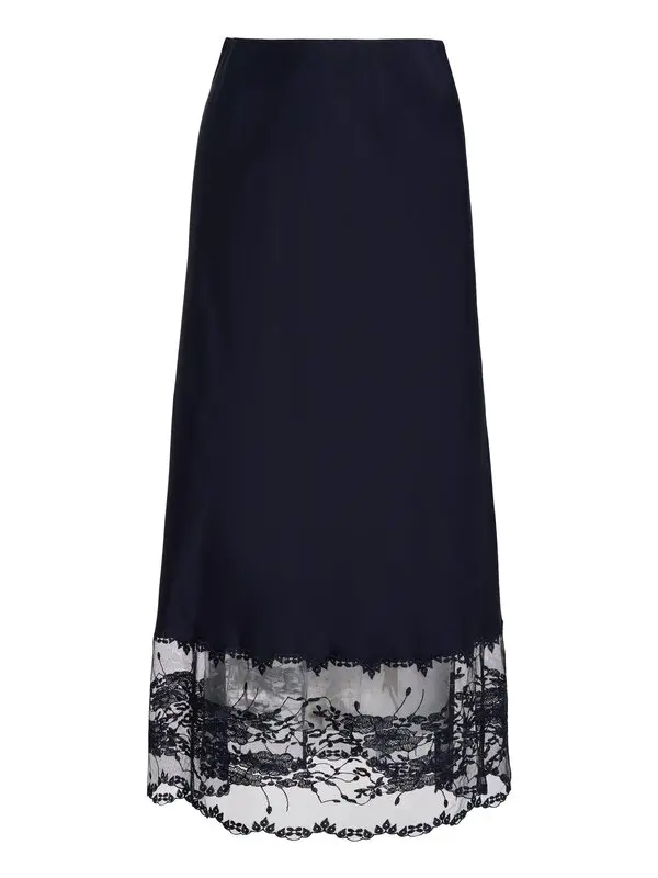 BY MALENE BIRGER Blake Lace-trimmed Maxi Skirt - Navy