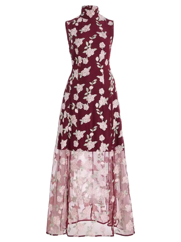 ROTATE BY BIRGER CHRISTENSEN Sleeveless Maxi Dress - Burgundy