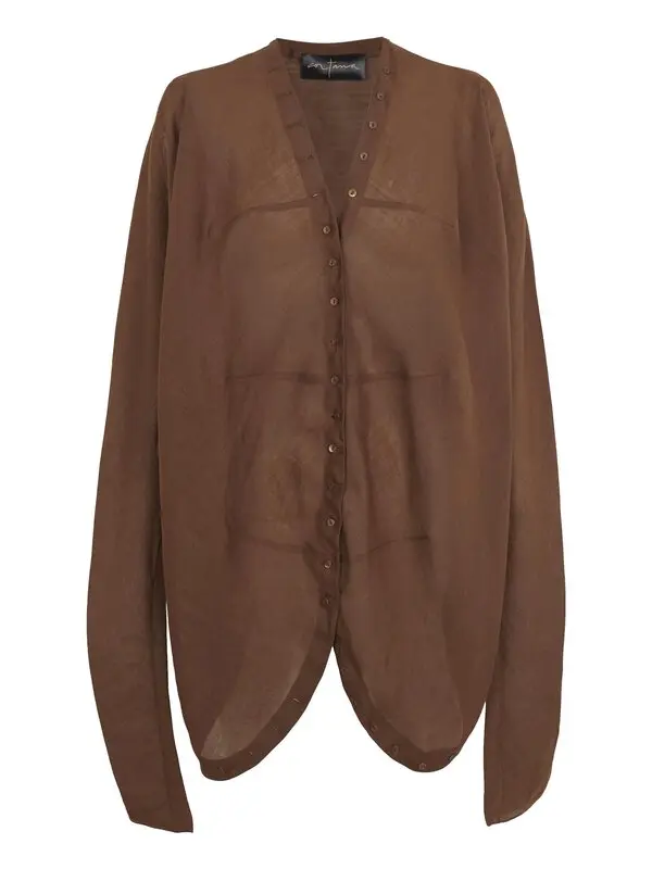 CORTANA Piano Relaxed Button-down Shirt - Brown