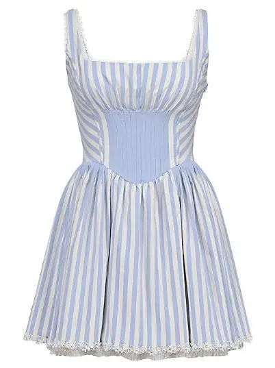 House Of Cb Striped Mini Dress - Stripe Blue