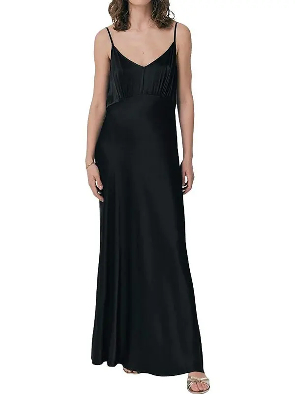 GHOST LONDON Winnie Satin Maxi Dress - Black