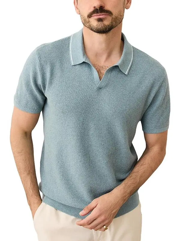 Marine Layer Greyson Regular Fit Short Sleeve Sweater - Topaz