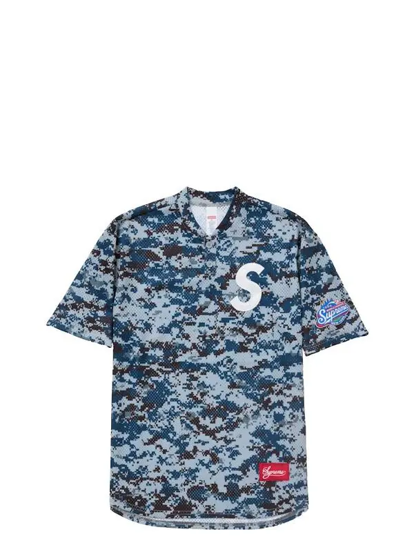 Supreme Logo Baseball Henley - Digi Camo