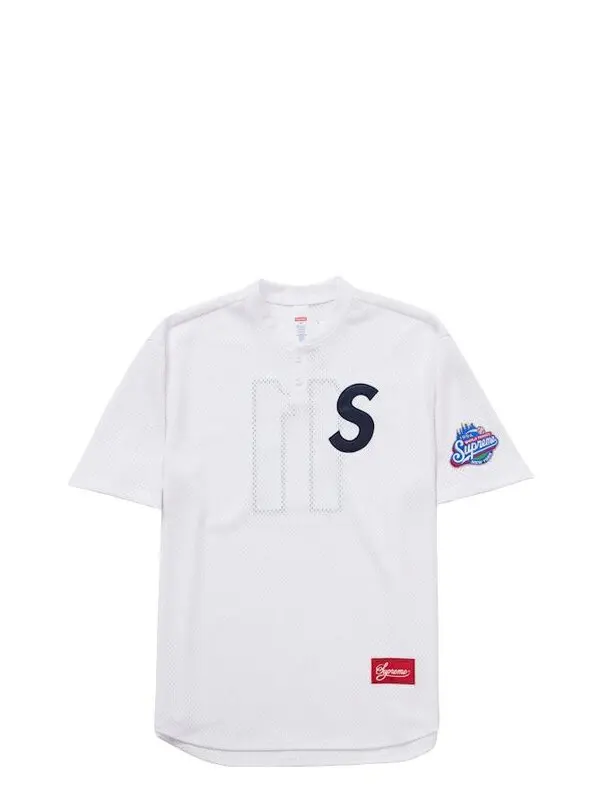 Supreme Logo Baseball Henley - White