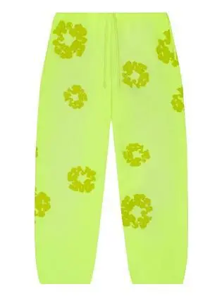 DENIM TEARS Mono Cotton Wreath Sweatpants - Neon Green