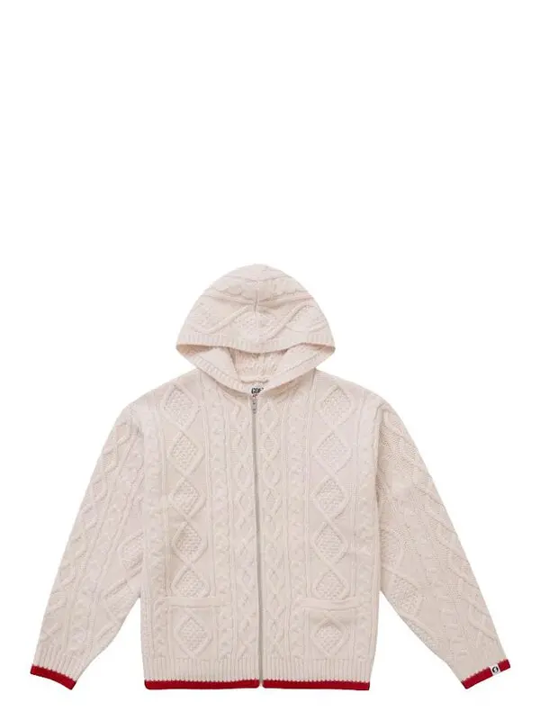 Supreme Goodenough Zip Up Hooded Sweater - Natural