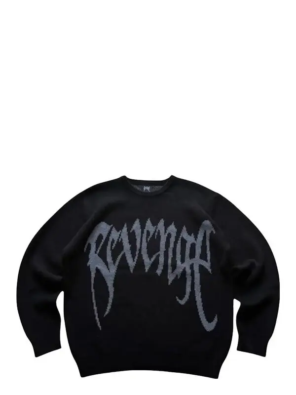 REVENGE Knit Arc Logo Sweater - Black