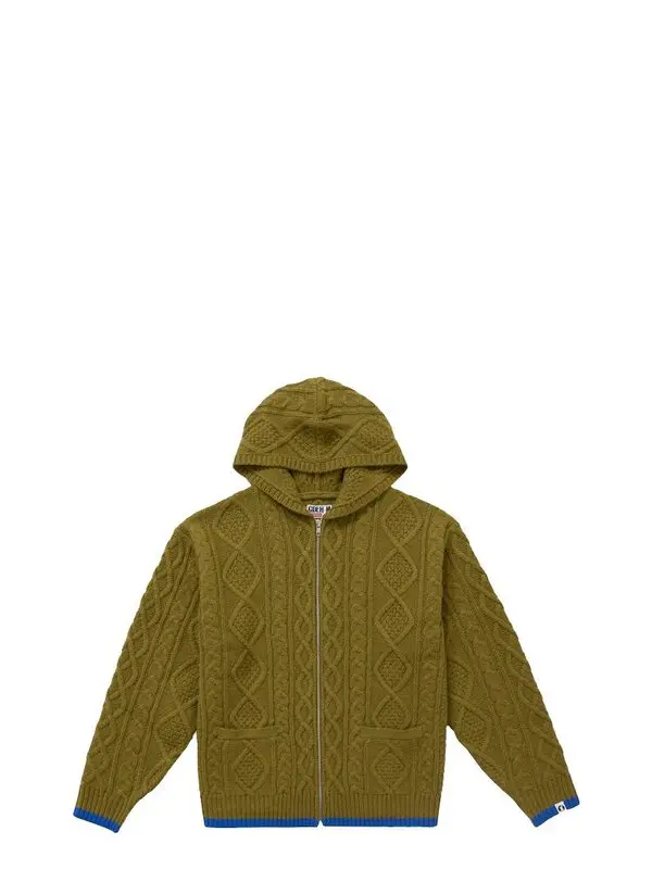 Supreme Zip Up Hooded Sweater - Olive