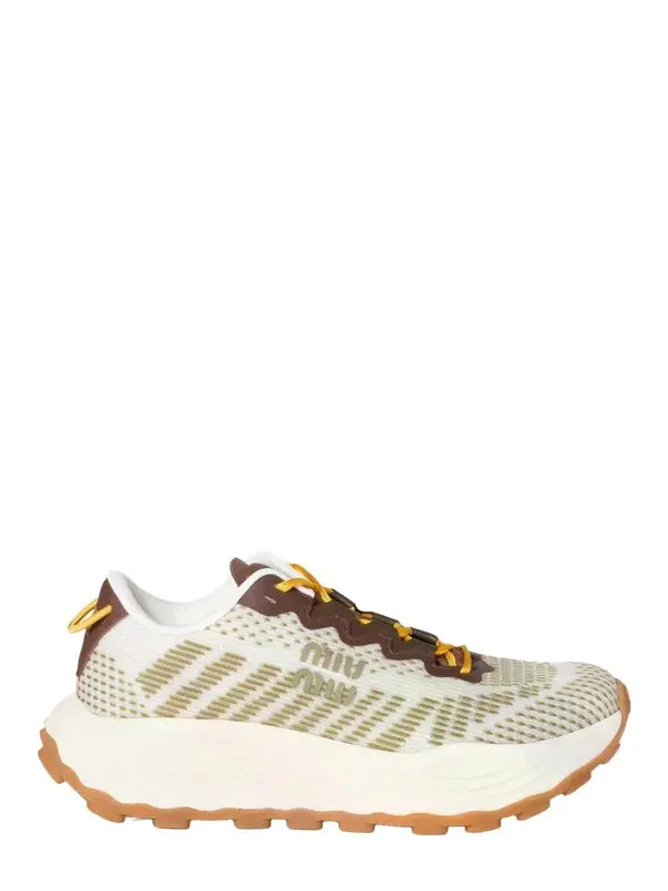 Miu Miu Mesh Panelled Sneakers - Brown