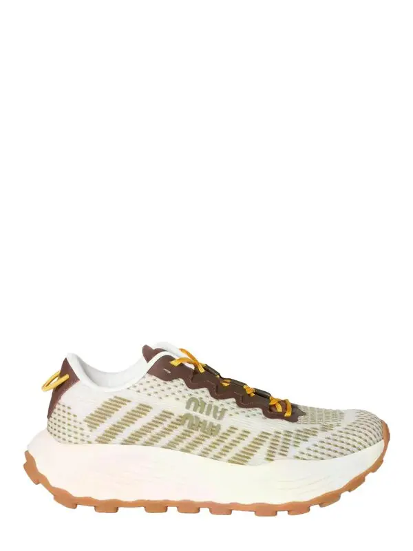 Miu Miu Mesh Panelled Sneakers - Brown