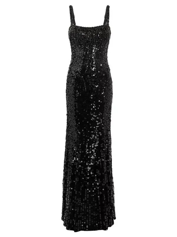 Jenny Packham Mirabeau Sequin-embellished Maxi Dress - Black