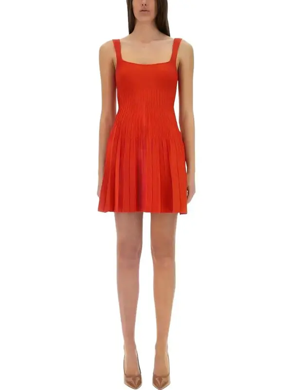 Staud Mini Pleated Dress - Red