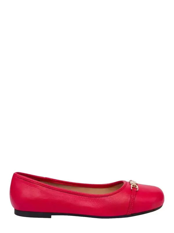 Moschino Heart-plaque Ballerina Shoes - Red