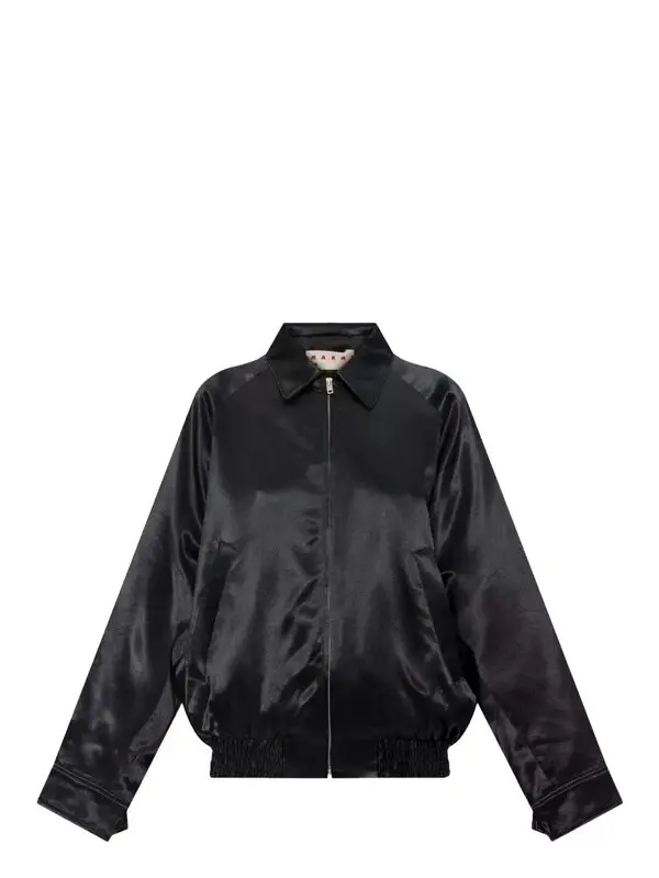 Marni Satin Bomber Jacket - Black