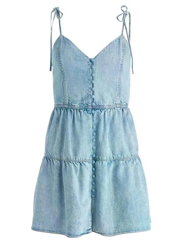 Alice + Olivia Shanti Denim Mini Dress - Blue