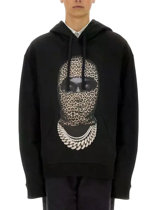 IH NOM UH NIT Leopard-print Graphic Hoodie - Black