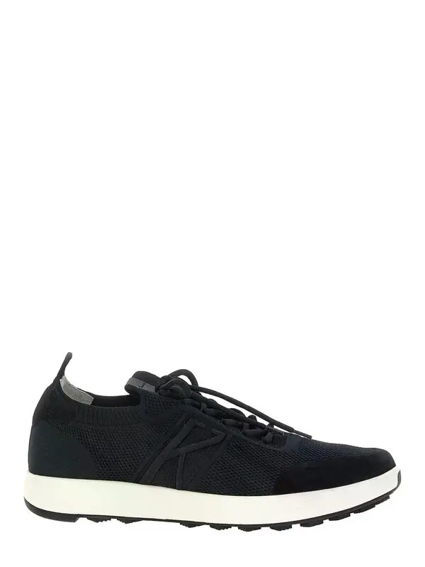 Kiton Mesh-paneled Lace-up Sneakers - Black