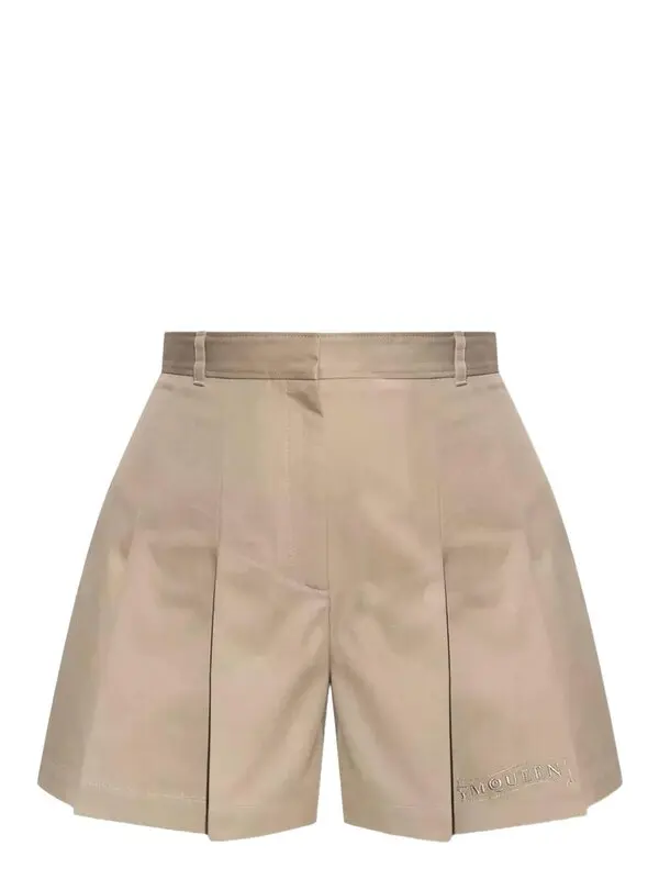 Alexander McQueen Pleated Shorts - Neutrals