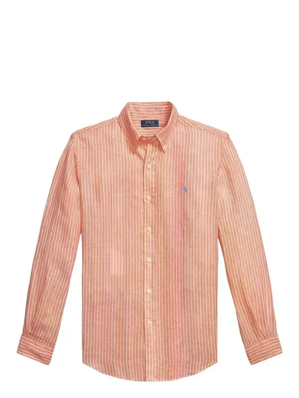Polo Ralph Lauren Striped Linen Shirt - Orange